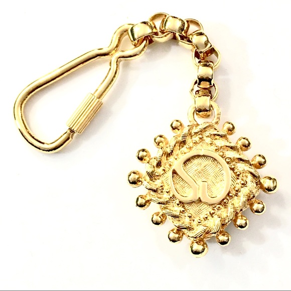 St. John | Accessories | St John Vintage Rhombus Studs Pearl Logo Key ...